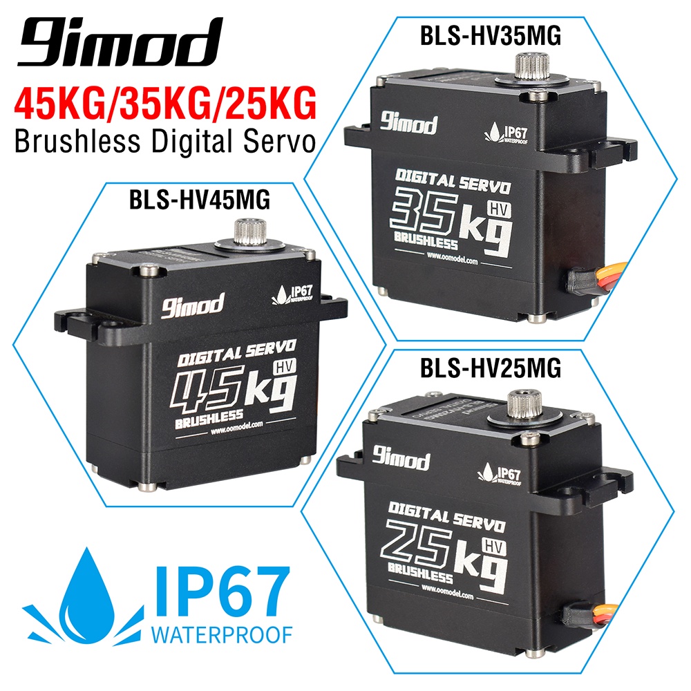 Waterproof Brushless Servo 50KG 45KG 35KG 25KG 180 Degree Aluminum Case Digital Metal Gear HV ...