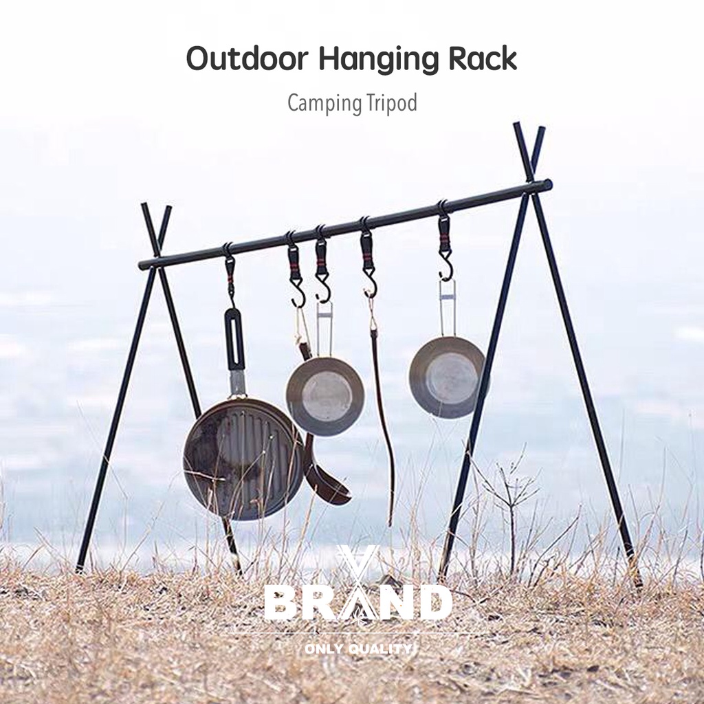 (Ready Stock) Outdoor Hanging Rack Portable Camping Tripod ...