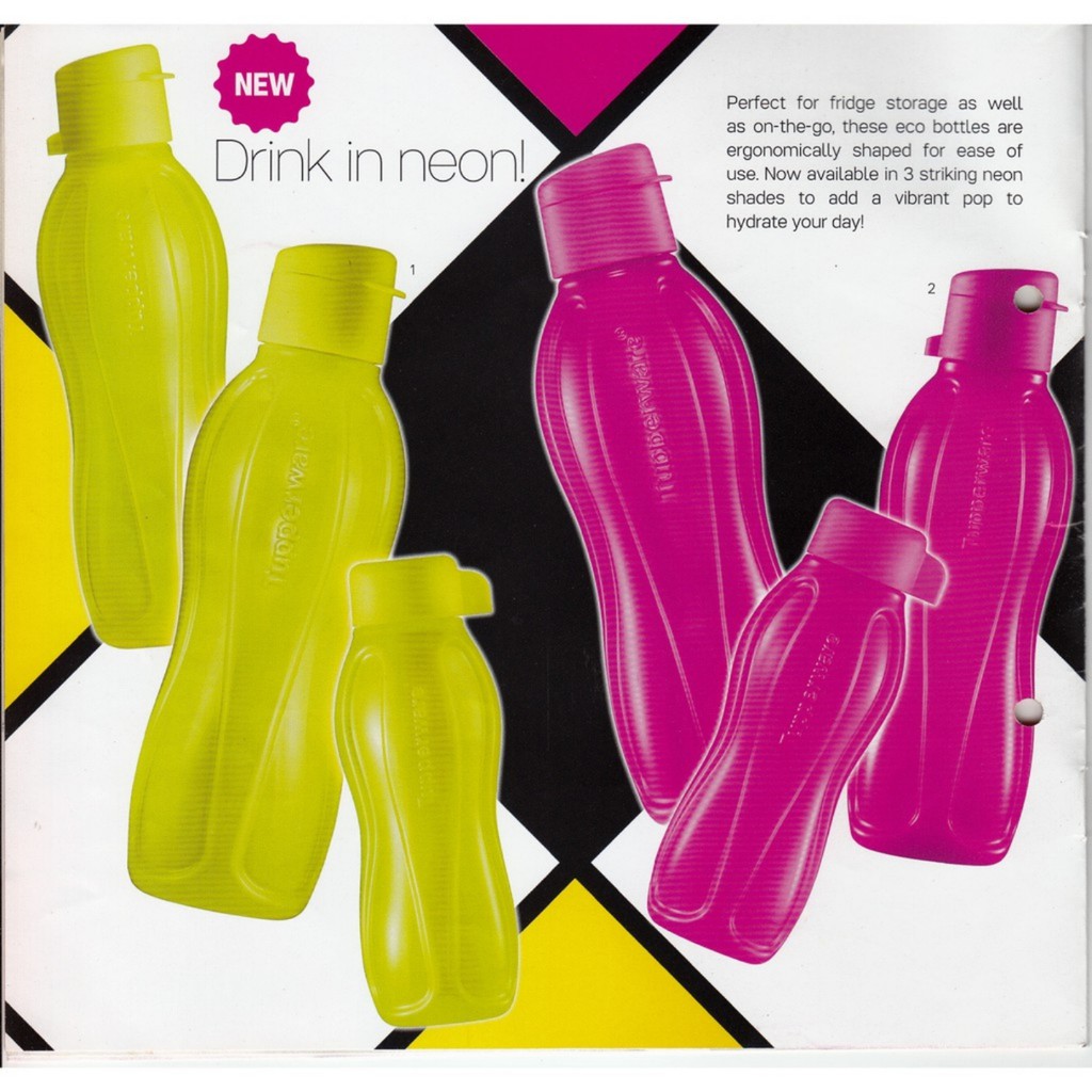 (Promotion)TUPPERWARE NEON ECO BOTTLE (3 pcs) | Shopee Malaysia