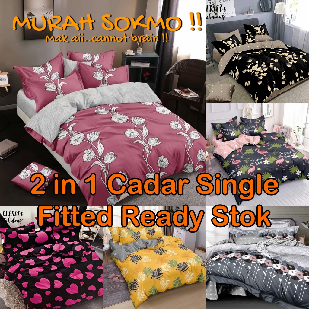 🔥2 in 1 Cadar Single Fitted Premium Quality 800TC Ready Stok🔥 | Shopee ...