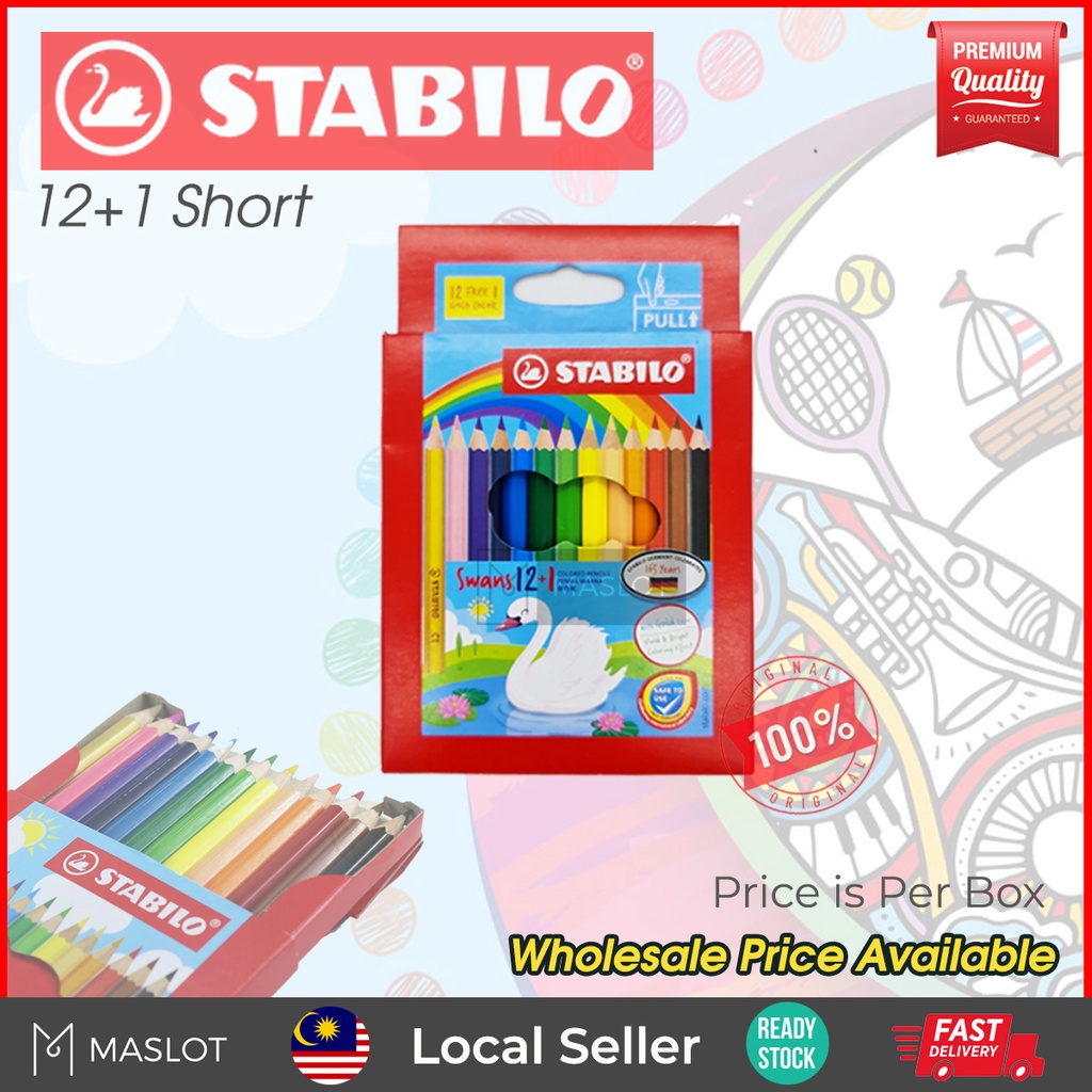 [WHOLESALE] 12unit/PRICE STABILO 12+1 short Swan Color Pencil Colour ...