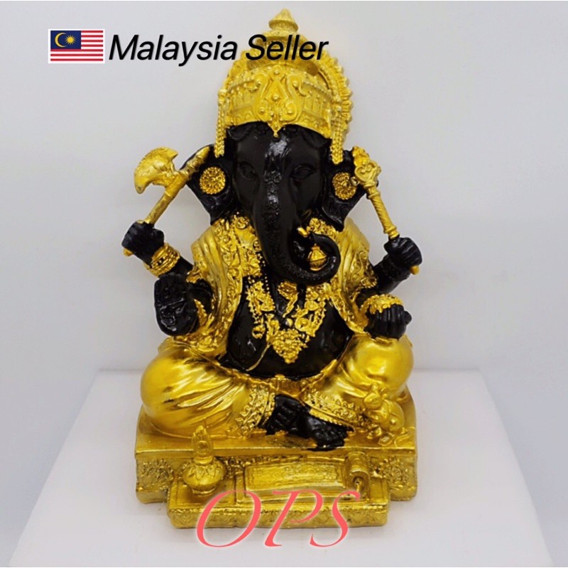 getah rambut Ganesha Statues~ Gold & black Ganesha Home Decoration ...