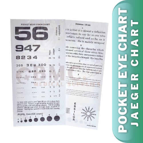 Pocket EEye Chart / Snellen or Jaeger Chart and Pain Rating Scale ...
