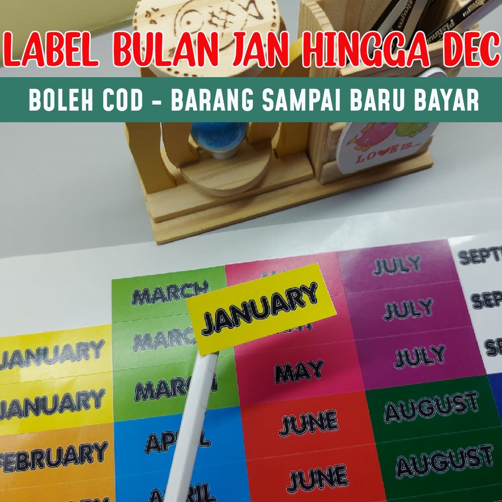 Sticker Label I Label Tag Month / Bulan January hingga December ...