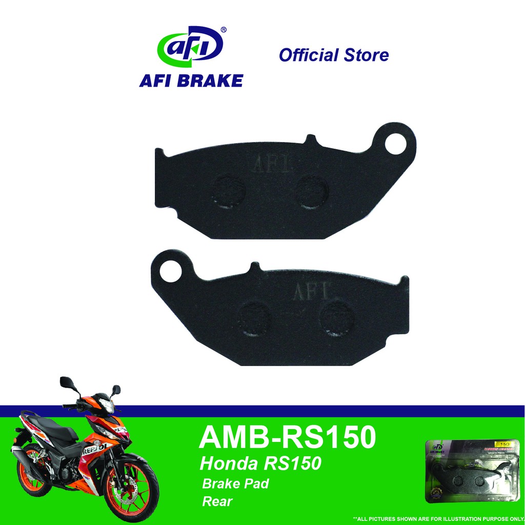 Afi Brake Rear Motorcycle Brake Pad - Honda RS150 - AMB-RS150 (1 set ...