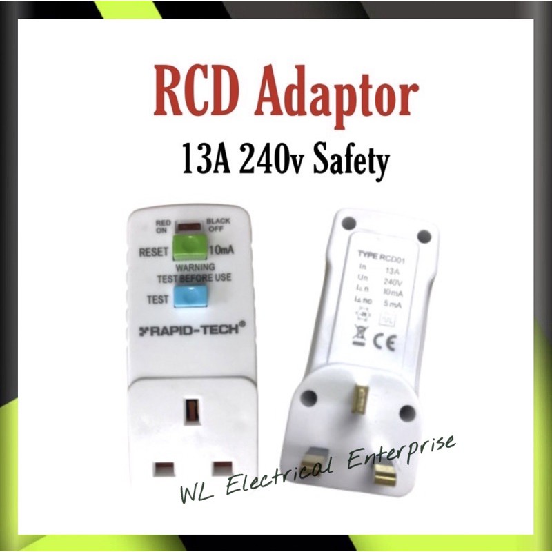💥Ready Stock💥 13A 240V Safety RCD (ELCB) #Adaptor Power Protection ...
