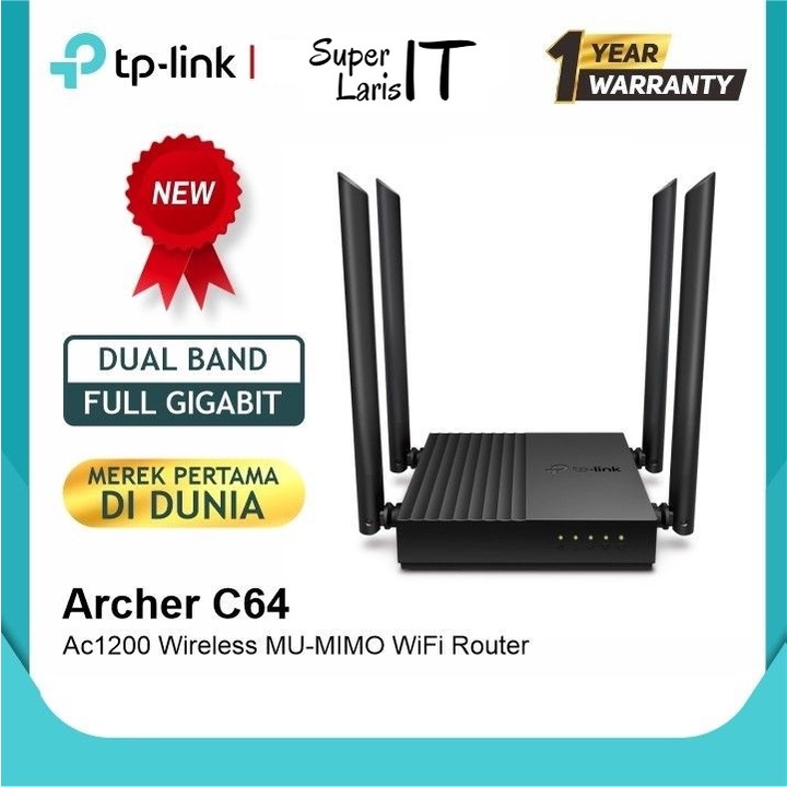 Tp-link Archer C64 AC1200 Wireless MU-MIMO WiFi Router Official ...