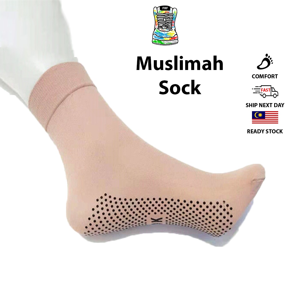 FRF Aurat Muslimah Maternity Socks AntiSlip, Stokin Umrah Haji ...
