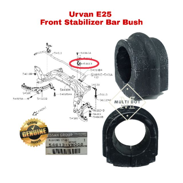 Nissan Urvan E25 Front Stabilizer Bar Bush 54613-VW008 FRT STAB ...