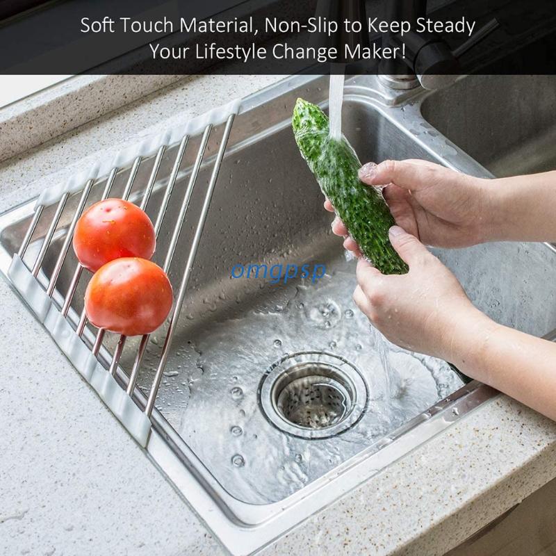 Og [READY STOCK] Roll Up Triangle Dish Drying Rack for Sink Corner Over ...