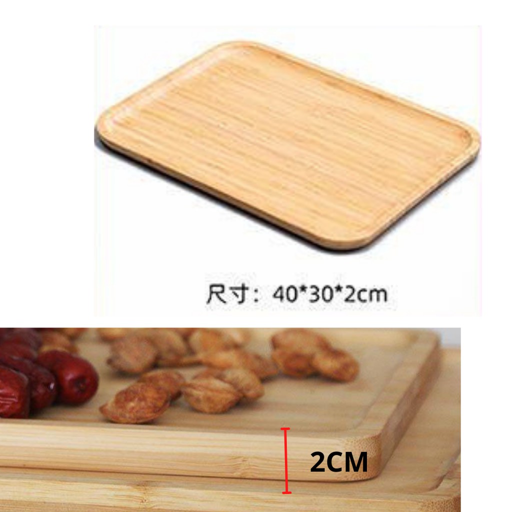 RECTANGLE WOODEN TRAY SERVING FOOD / PIRING KAYU TEBAL BULUH JEPUN ...