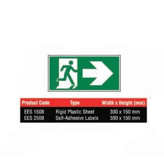 PROGURAD | EMERGENCY ESCAPE SIGN PVC PLASTIC STICKER LABEL - Size ...