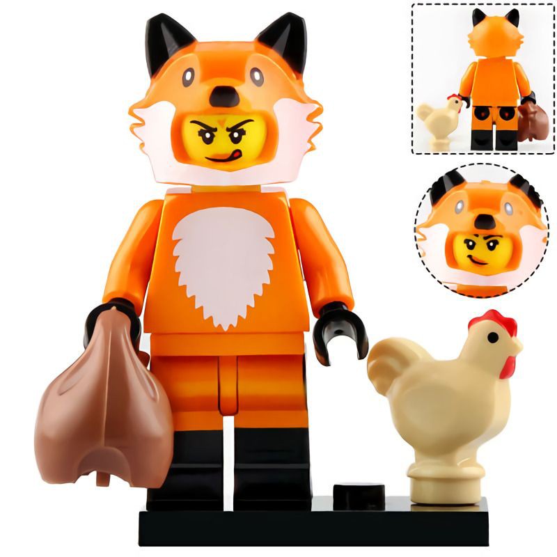 Lego Fox Girl Animal Suit Minifigure Guy Chicken Elephant Cat Thor ...