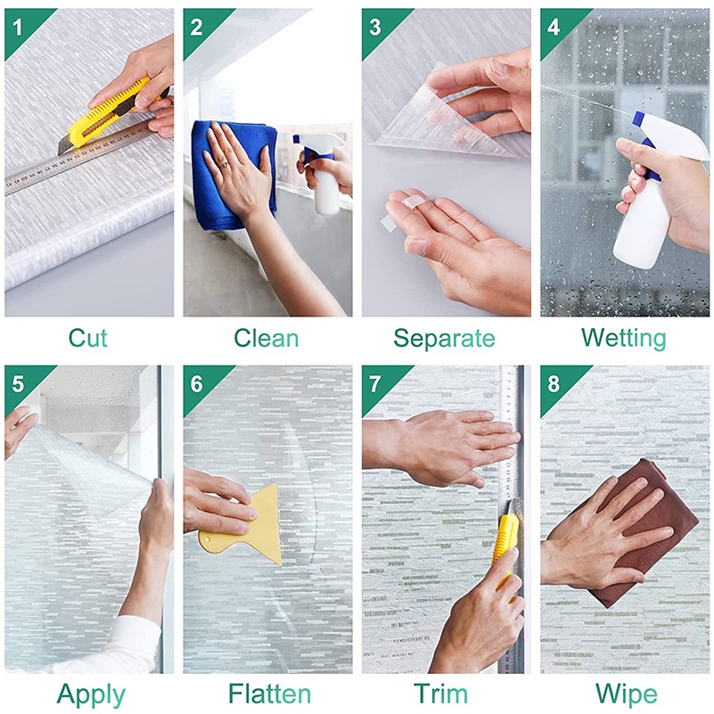 Waterproof Frosted Opaque Glass Window Film Cover Window Privacy ...