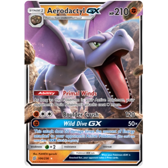 Aerodactyl GX - 106/236 - Ultra Rare Sun & Moon: Unified Minds ...