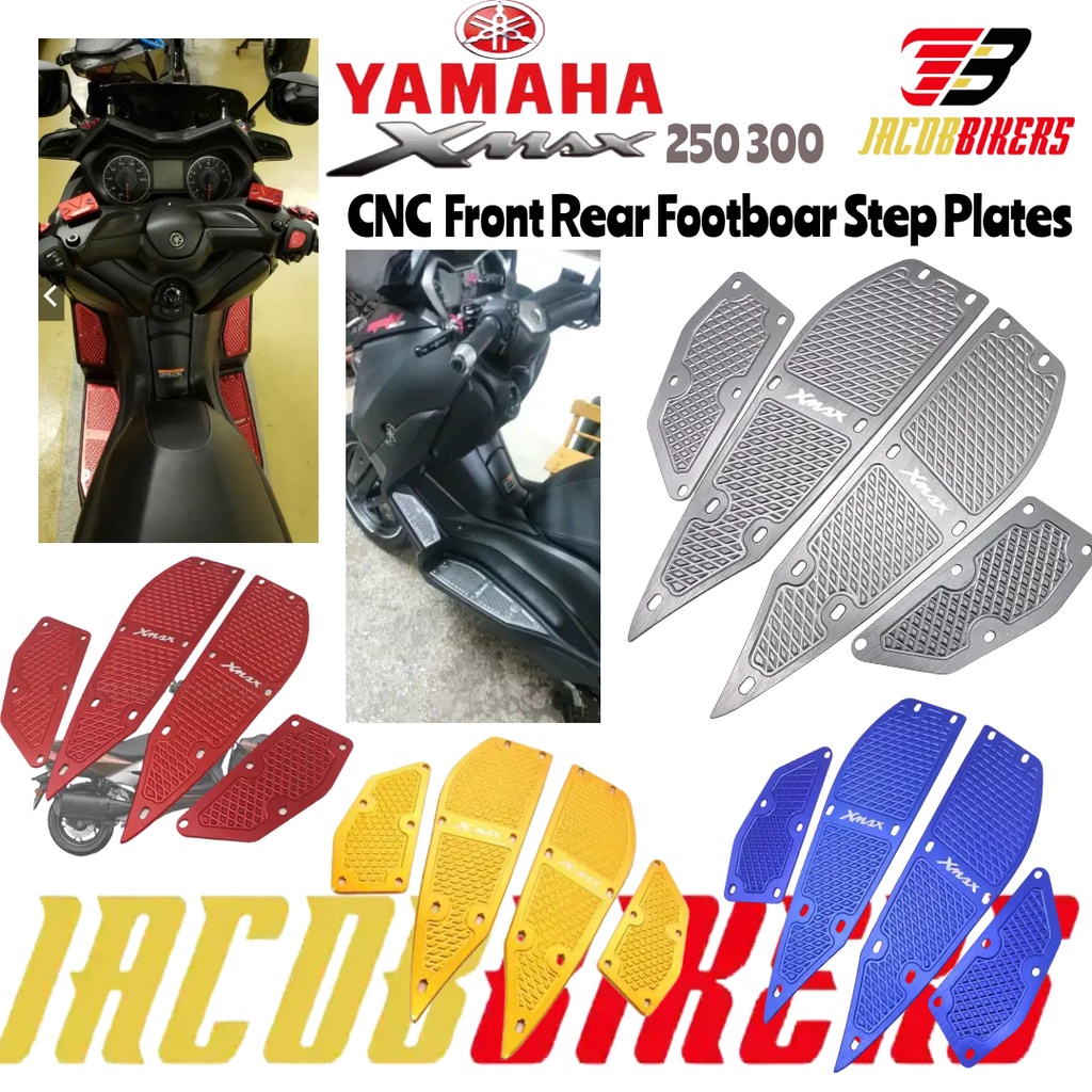 YAMAHA XMAX V1 V2 aluminum alloy foot pedal rubber foot pad carpet CNC ...