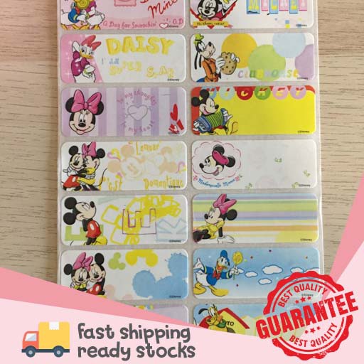 Mickey Mouse Sticker Name / Book Sticker / Cartoon Sticker / Waterproof ...