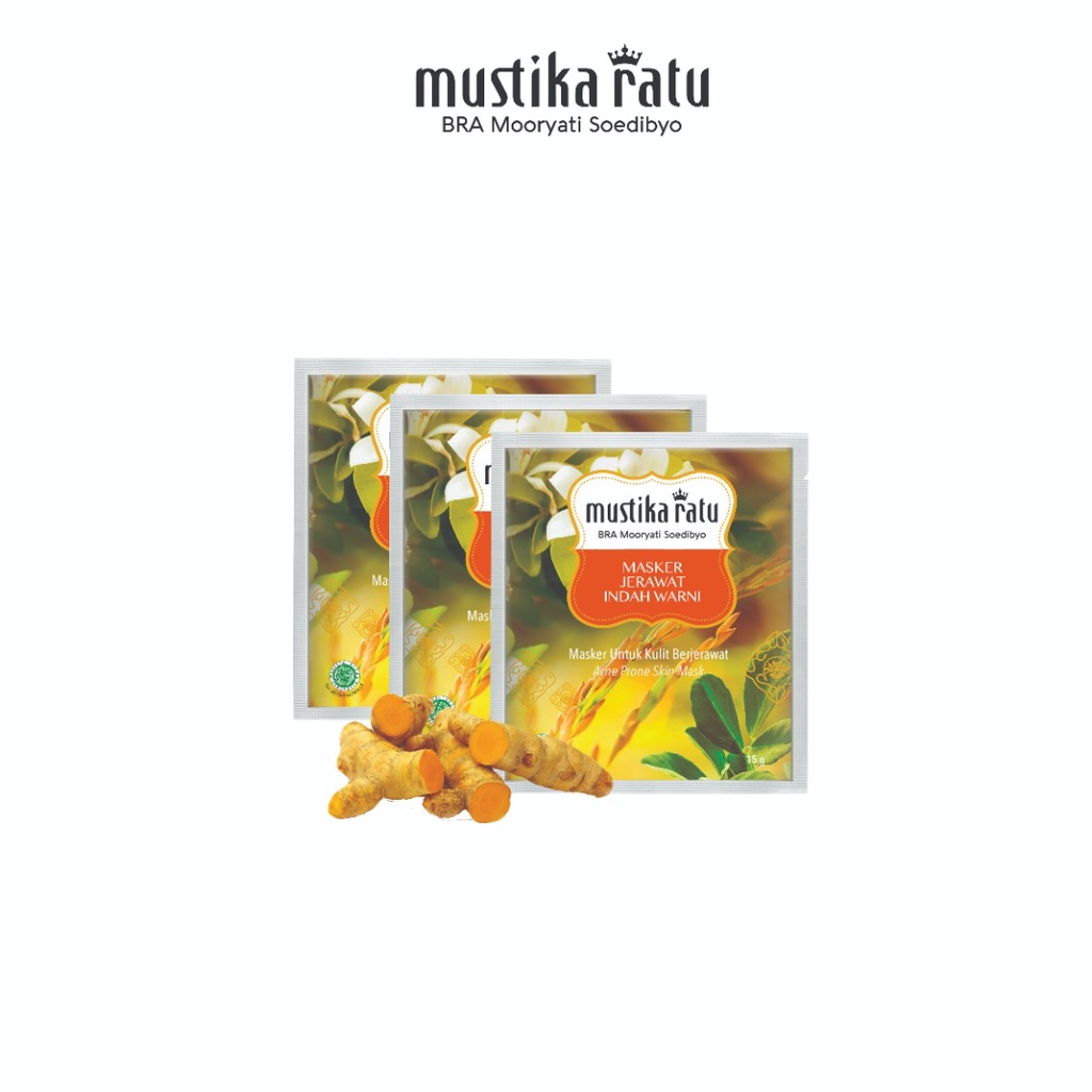 Mustika Ratu Masker Indah Warni For Oily & Acne Skin (15g x 3 pack ...