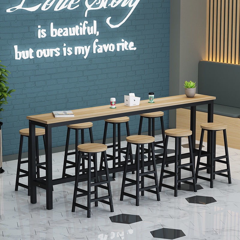 High quality bar table dining table and chair set milk tea shop high ...