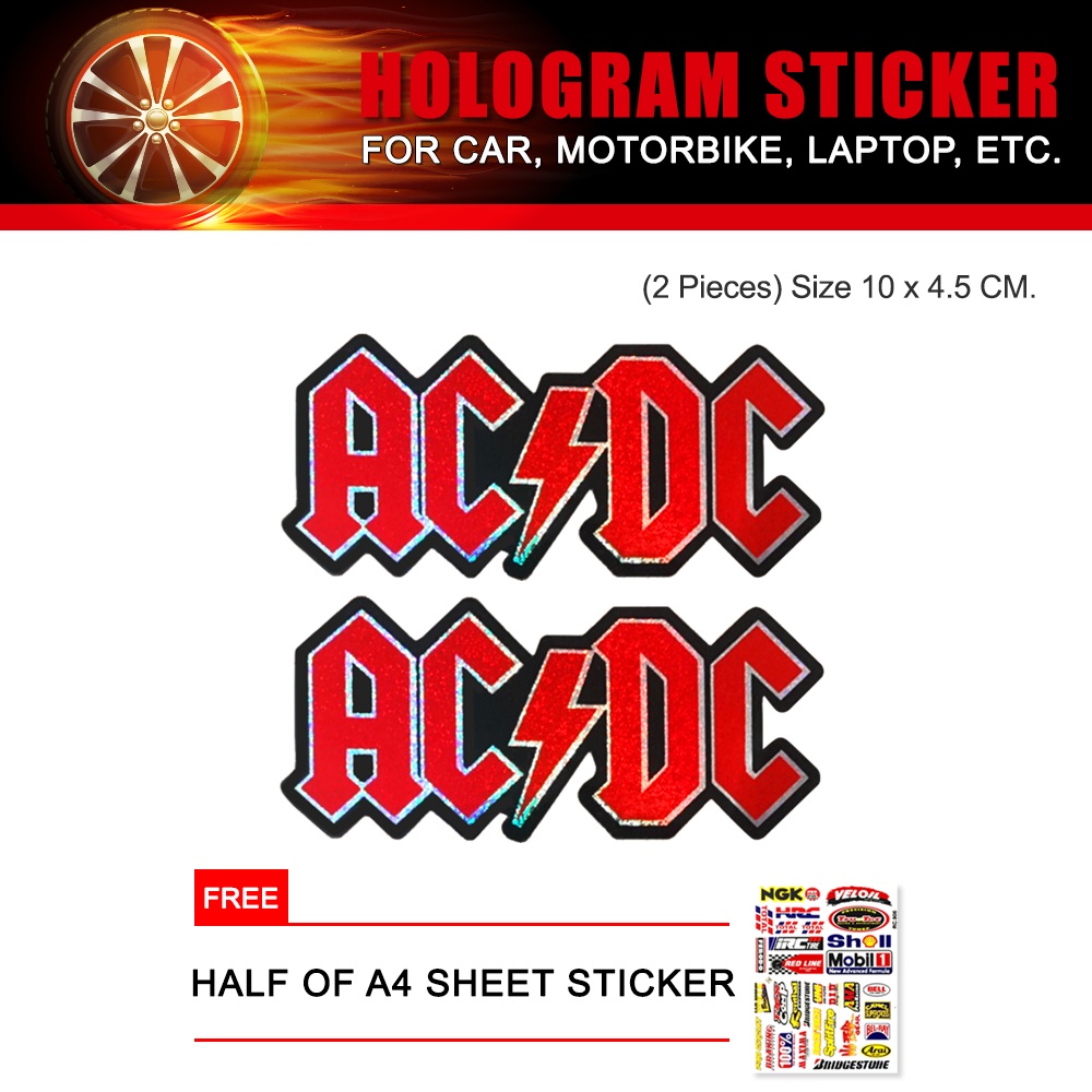 ACDC AC DC Logo Classic Rock Band Vinyl Car Hologram Sticker Decal ...