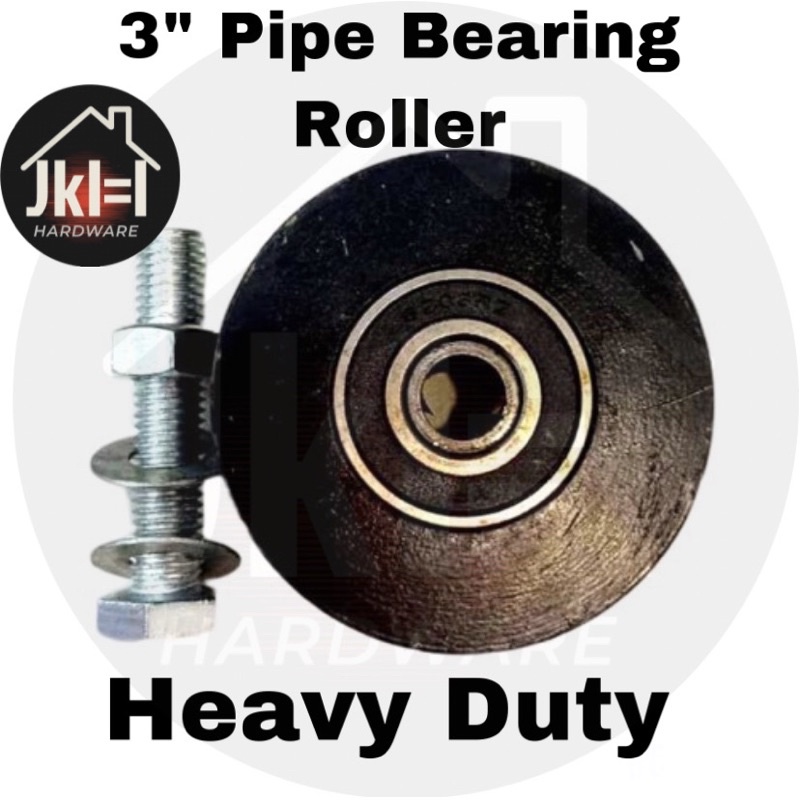 HEAVY DUTY 3" BEARING PIPE ROLLER 3" Roda gate Besi 3寸铁门轮 | Shopee Malaysia
