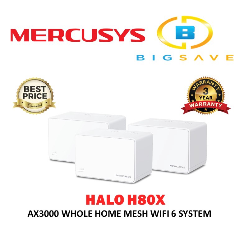 Mercusys Halo H80x Ax3000 Whole Home Mesh Wifi 6 System Shopee Malaysia
