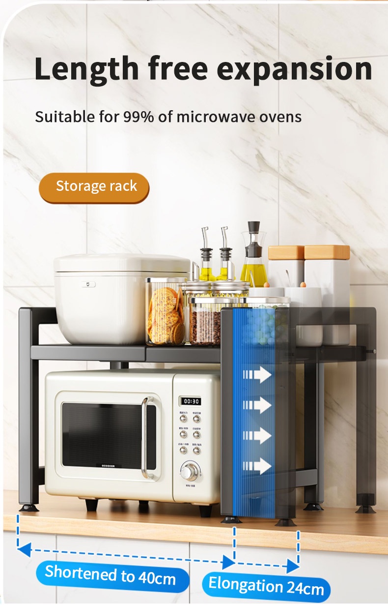 Rak Dapur Microwave Rack Oven Rack Stainless Steel Kitchen Storage Rak ...