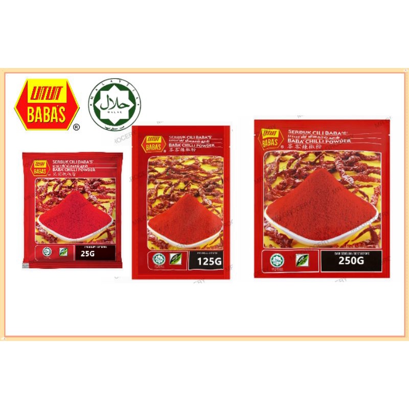 [READY STOCK] BABA'S CHILI POWDER SERBUK CILI 20G / 125G / 250G HALAL ...