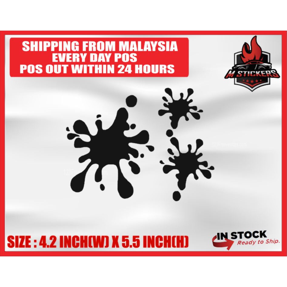 [M STICKERS] Splash Design 1 Car Sticker KERETA MYVI BEZZA SAGA PERODUA ...