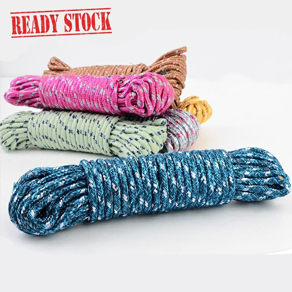 15m/5mm tali Kemah Tali Flyseet Camping Tent Rope Tali Nylon Rope ...