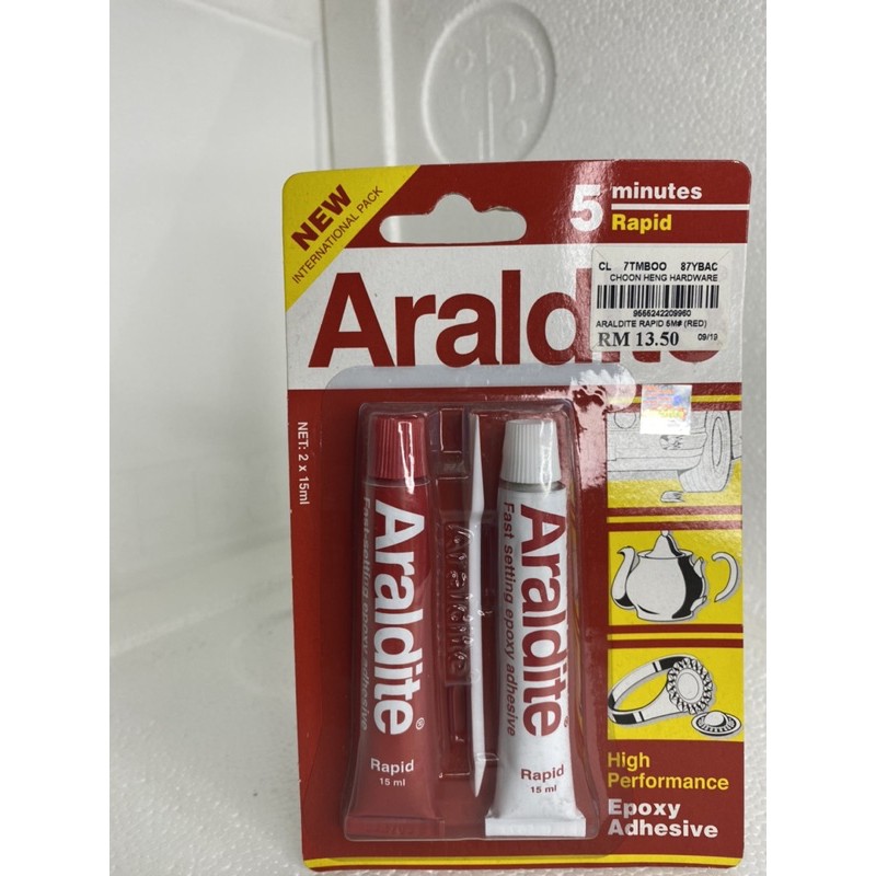 ARALDITE 5 Minutes Rapid High Performance Epoxy Adhesive (2x15ml ...