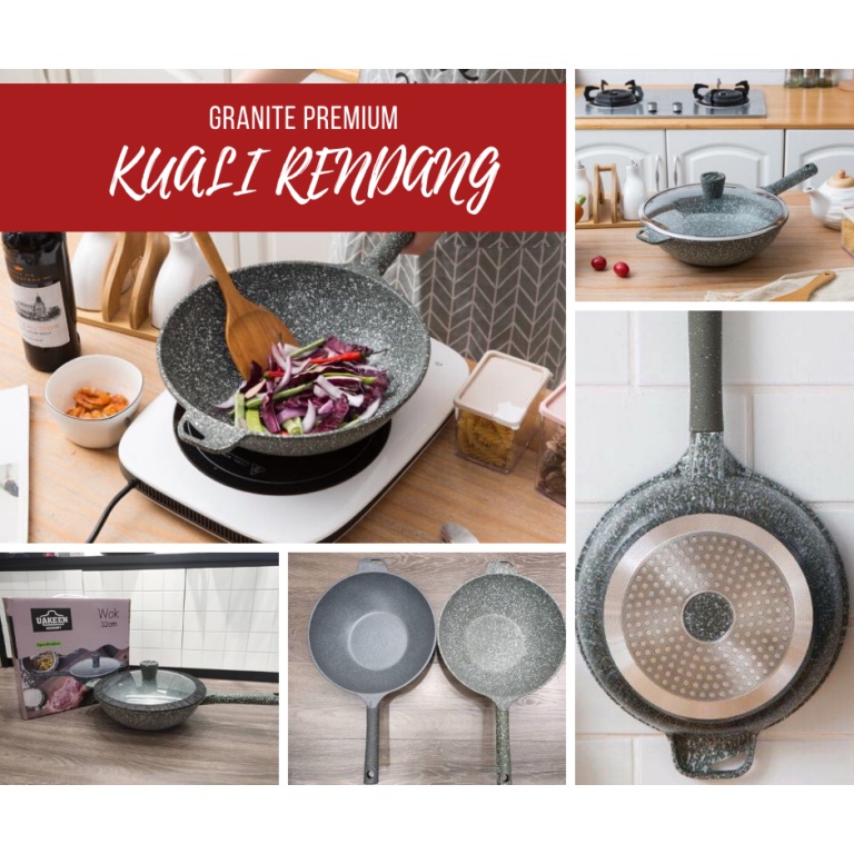 🌹READY STOCK🌹 Uakeen VK211 Wok Pan 32cm Jumbo Size Deep Frying Pan ...
