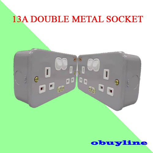 13A Double Metal Clad 3 pin switch socket outlet (Sirim Approved ...