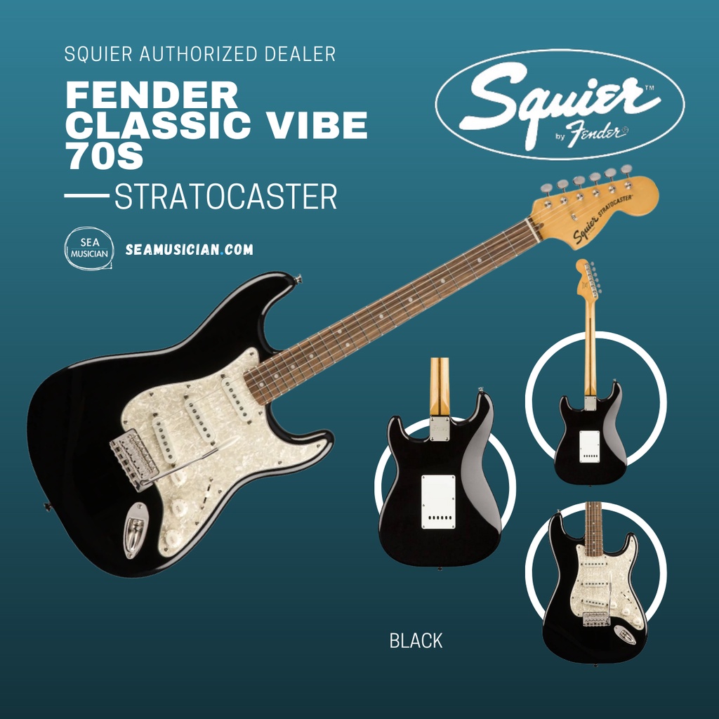 SQUIER BY FENDER CLASSIC VIBE 70S STRATOCASTER ELECTRIC GUITAR WITH ...