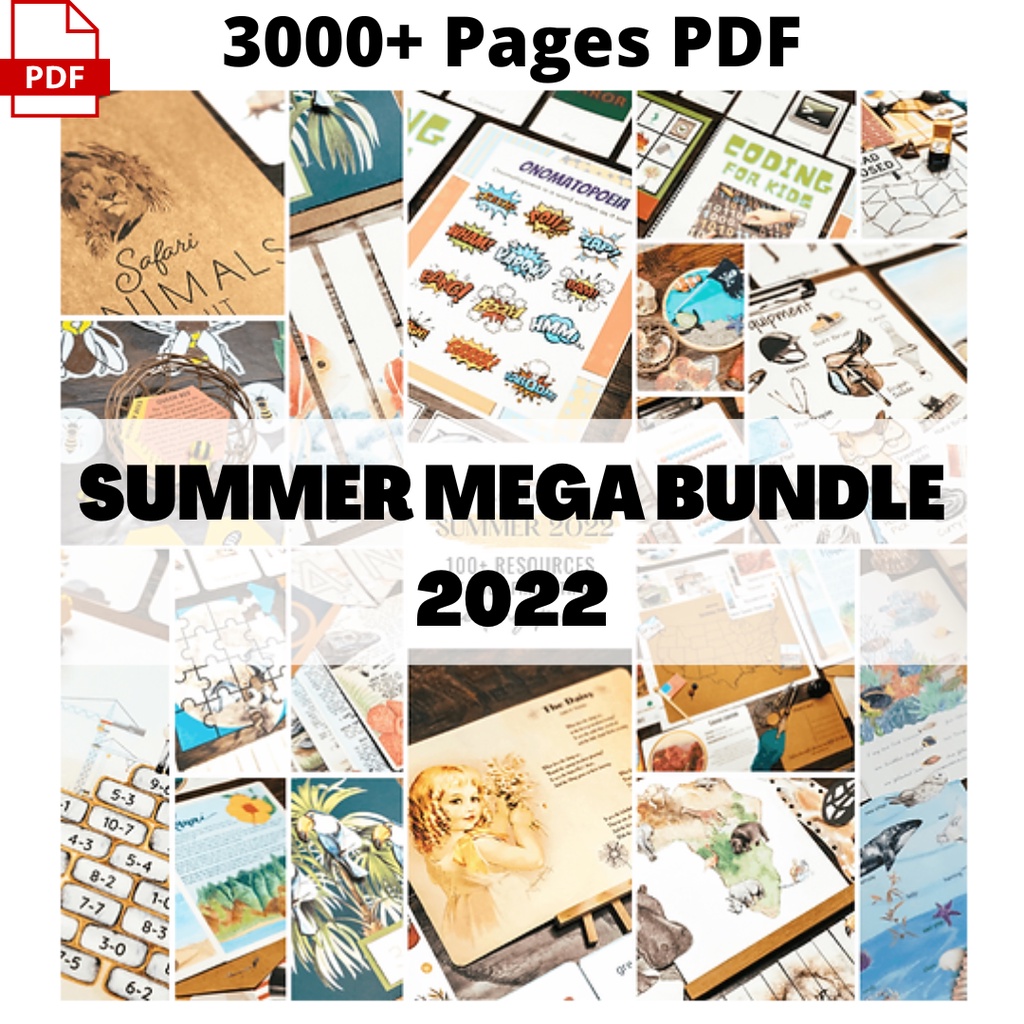 Summer Mega Bundle 2022 (PDF) Unit study 3000+ pages Kids learning ...