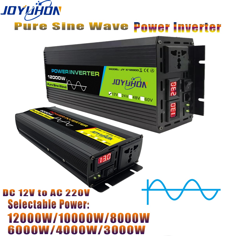 JOYUHON 3000W/4000W/6000W/8000W/10000W/12000W Peak Power Pure Sine Wave ...