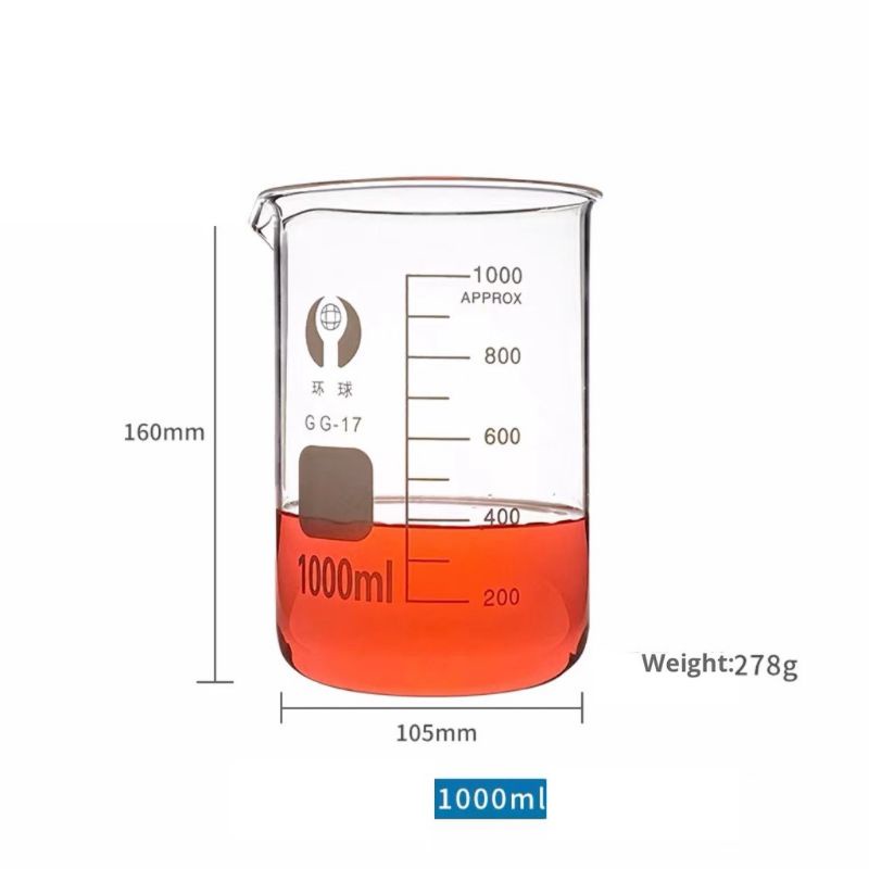 -🔥Ready Stock🔥25ml to 1000ml Low Form High Borosilicate Glass Beaker Chemistry Container ...