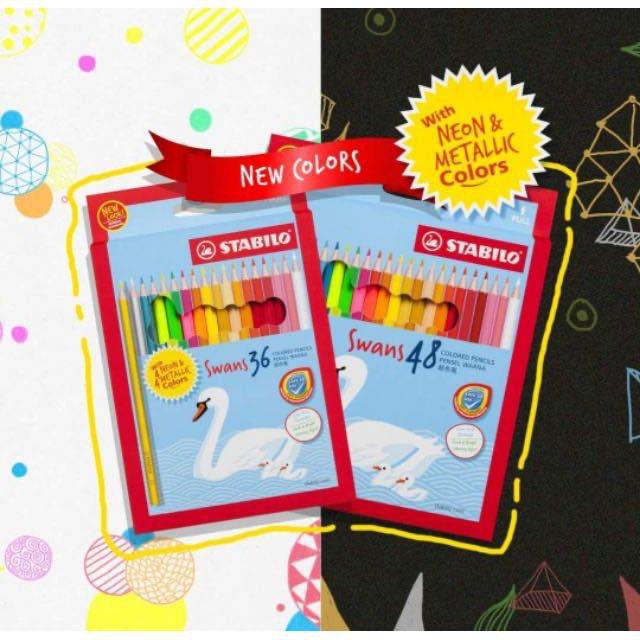 Stabilo Swans 24 / 36 / 48 Neon And Metallic Colour / Color Pencil ...