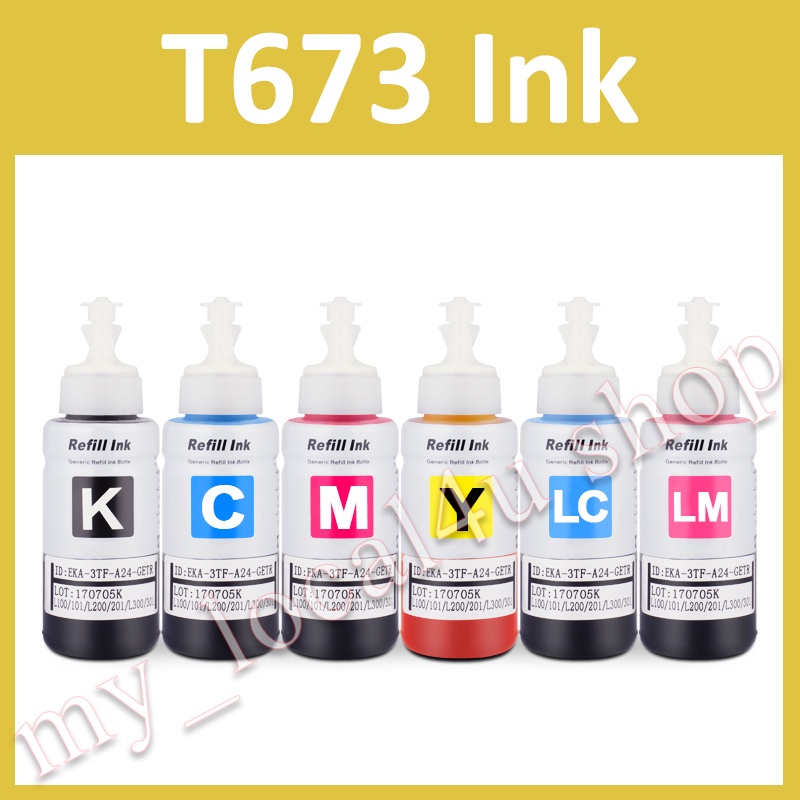 Compatible Epson T673 Refill ink for EPSON L800 L805 L810 L850 L1800 ...
