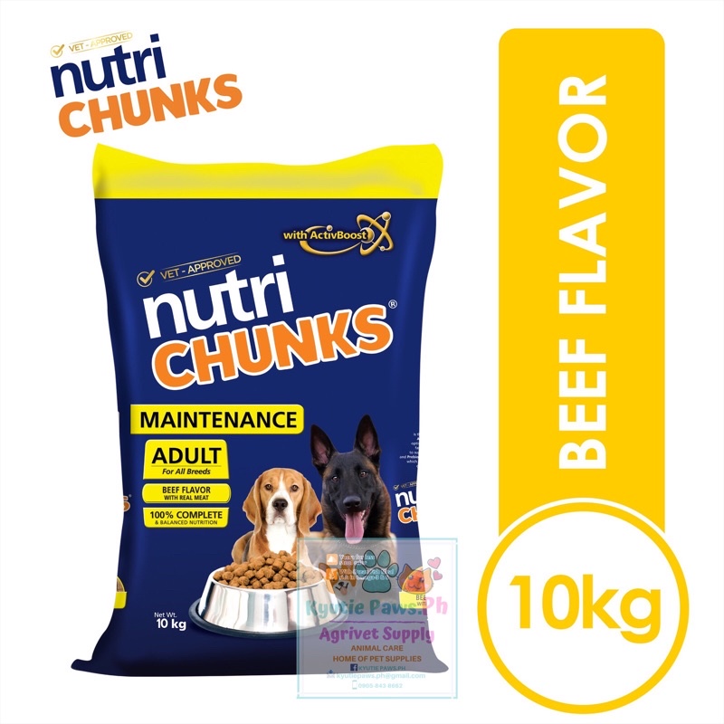 Nutri chunks adult maintenance adult beef 10kg packaging | Shopee Malaysia