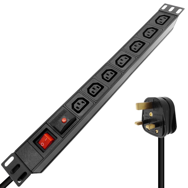Network Rack Pdu Aluminium Alloy Power Strip Socket 7 Ways Iec 320 C13 Output With 3500w