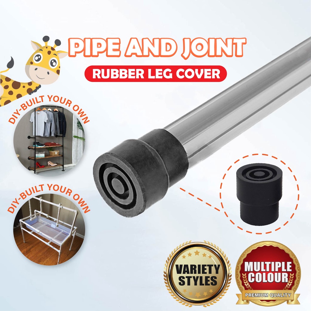 Round Black External Cap Rubber Leg Cover Table Feet Chair Protector ...