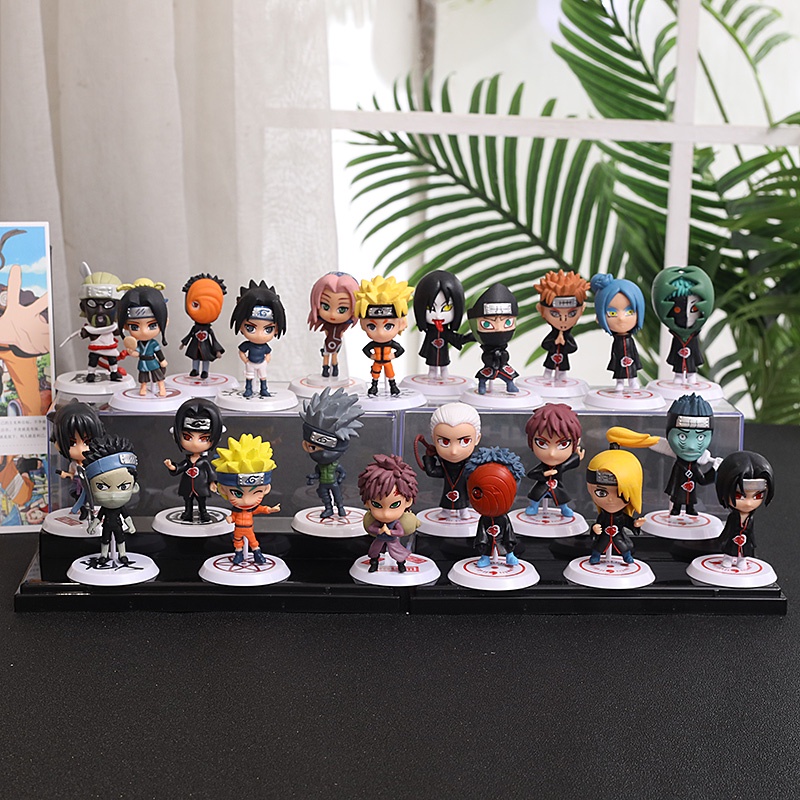 6 PCS Naruto Itachi Kakashi Sakura Sasuke Jiraiya Gaara Q Version Anime ...