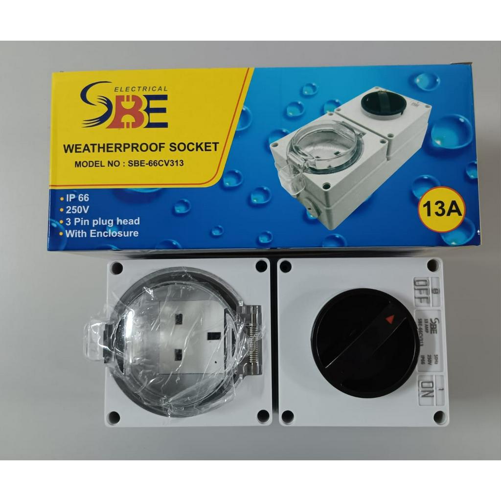 SBE Electrical IP66 Weatherproof Combination 13A Switch Socket | Shopee ...