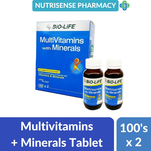 Biolife Multivitamins And Minerals Tablets 100's / 100'sx2 | Shopee ...