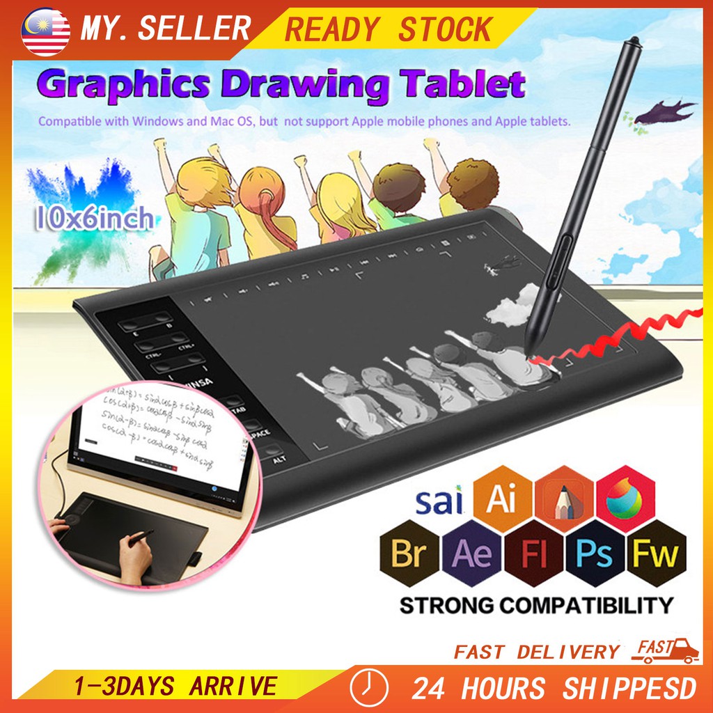 Digital Drawing Tablet With Pen Drawing Pad For PC Android Graphic ...