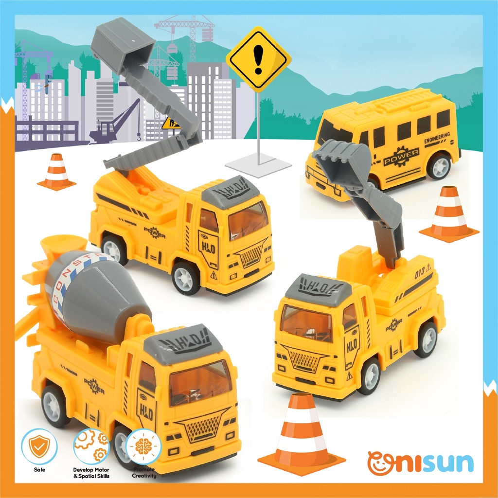 4 in 1 Children Engineer Building Construction Model Vehicles ( Van and ...