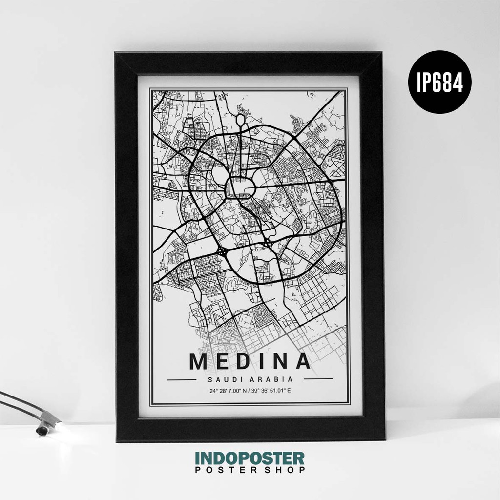Aesthetic Map Poster Minimalist Atlas Line Art Monochrome City City ...