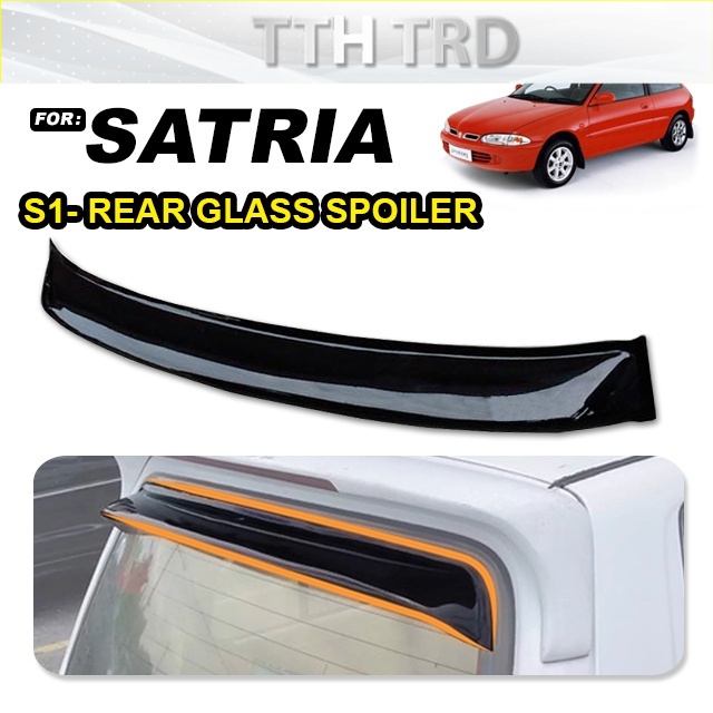 SATRIA REAR Glass SPOILER WITH ( 3M TAPE) Plug and play | Shopee Malaysia