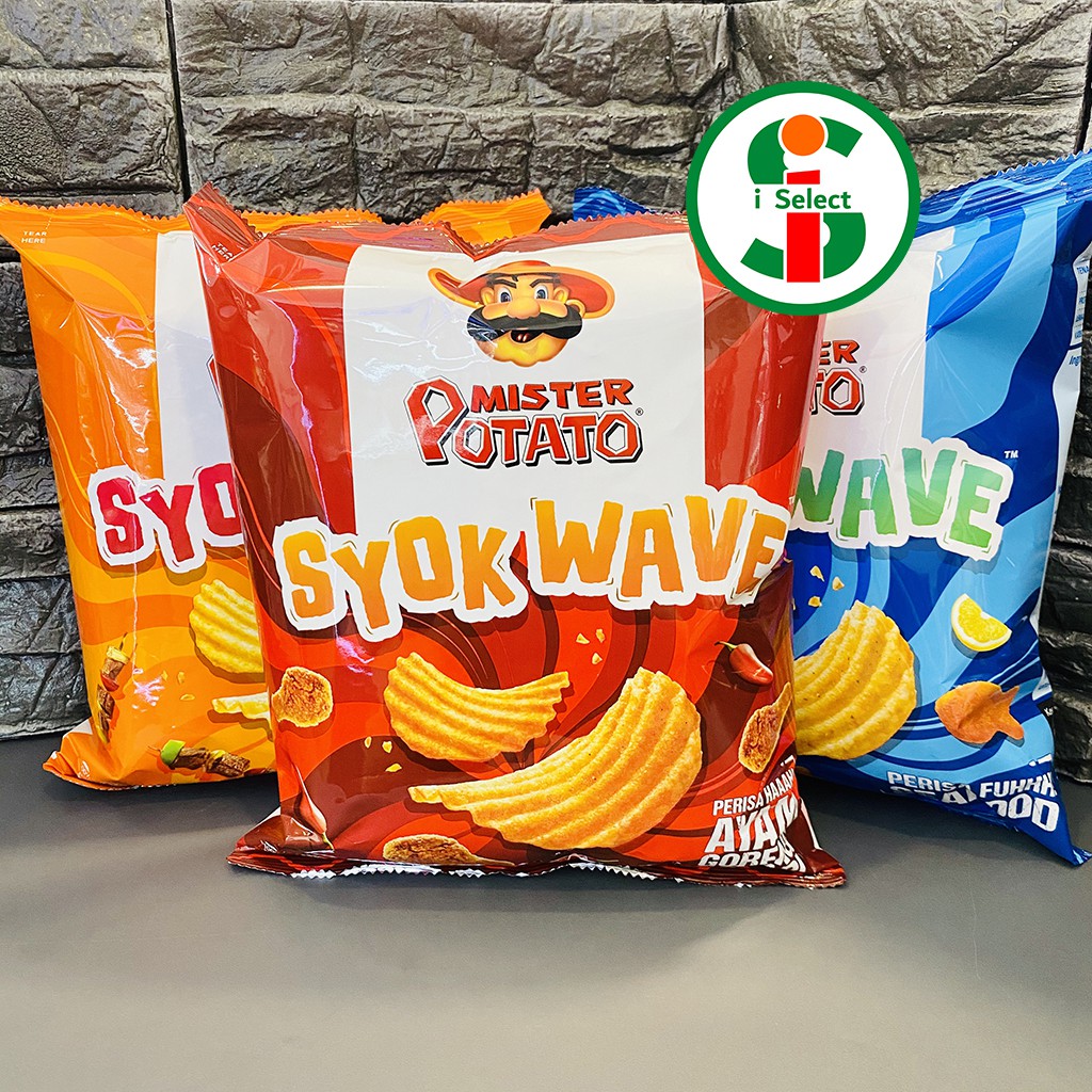 Halal Mister Potato Syok Wave Potato Chips Spicy Chicken BBQ Seafood ...